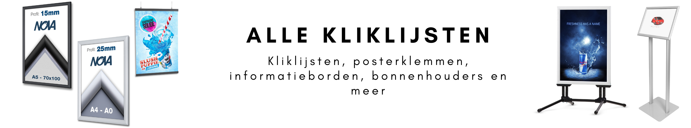 Kliklijsten | Alle Typen & Formaten | Displayshop.nl